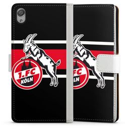 DeinDesign Handyhülle 1. FC Köln Offizielles Lizenzprodukt Colour Stripes 1.FC, Sony Xperia X Hülle Handy Flip Case Wallet Cover Handytasche Leder