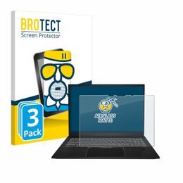 BROTECT Displayschutzglas Schutzglas für MSI Summit E16 AI Studio, 3 Stück, Schutzfolie Display Schutz Glas Folie matt, weiß