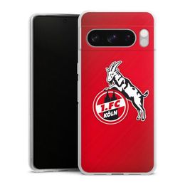 DeinDesign Handyhülle 1. FC Köln Offizielles Lizenzprodukt EffZeh 1. FC Köln rot, Google Pixel 8 Pro Silikon Hülle Bumper Case Handy Schutzhülle, weiß