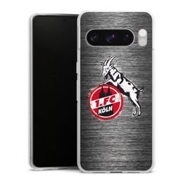DeinDesign Handyhülle 1. FC Köln Metallic Look Offizielles Lizenzprodukt Metal Scratch 1.FC, Google Pixel 8 Pro Silikon Hülle Bumper Case Handy Schutz