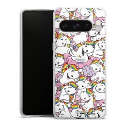 DeinDesign Handyhülle Einhorn Pummeleinhorn Fee Pummelfee Allover, Google Pixel 8 Pro Silikon Hülle Bumper Case Handy Schutzhülle, weiß, transparent