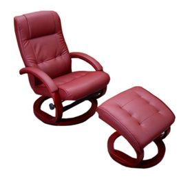 MCW Relaxsessel Aprilia, Inkl. Hocker, Sessel durch Gewichtsverlagerung neigbar (feststellbar), rot, bordeaux