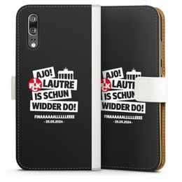DeinDesign Handyhülle 1. FCK Pokal Finale 2024 1. FC Kaiserslautern, Huawei P20 Hülle Handy Flip Case Wallet Cover Handytasche Leder, weiß