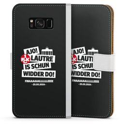 DeinDesign Handyhülle 1. FCK Pokal Finale 2024 1. FC Kaiserslautern, Samsung Galaxy S8 Hülle Handy Flip Case Wallet Cover Handytasche Leder, weiß