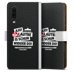 DeinDesign Handyhülle 1. FCK Pokal Finale 2024 1. FC Kaiserslautern, Huawei P30 Hülle Handy Flip Case Wallet Cover Handytasche Leder, weiß