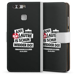 DeinDesign Handyhülle 1. FCK Pokal Finale 2024 1. FC Kaiserslautern, Huawei P9 Hülle Handy Flip Case Wallet Cover Handytasche Leder, weiß