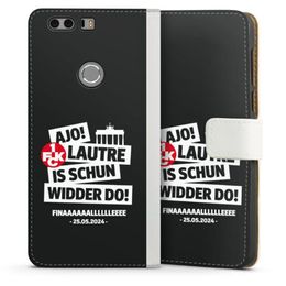 DeinDesign Handyhülle 1. FCK Pokal Finale 2024 1. FC Kaiserslautern, Huawei Honor 8 Hülle Handy Flip Case Wallet Cover Handytasche Leder, weiß
