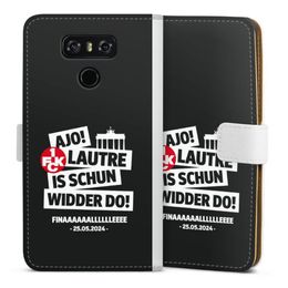 DeinDesign Handyhülle 1. FCK Pokal Finale 2024 1. FC Kaiserslautern, LG G6 Hülle Handy Flip Case Wallet Cover Handytasche Leder, weiß