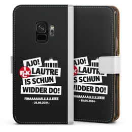 DeinDesign Handyhülle 1. FCK Pokal Finale 2024 1. FC Kaiserslautern, Samsung Galaxy S9 Hülle Handy Flip Case Wallet Cover Handytasche Leder, weiß