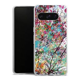 DeinDesign Handyhülle Malerei Blätter Kunst Autumn8, Google Pixel 8 Pro Silikon Hülle Bumper Case Handy Schutzhülle, weiß, transparent
