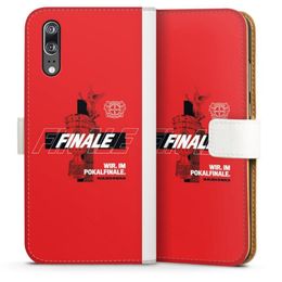 DeinDesign Handyhülle Bayer 04 Leverkusen Pokal Finale 2024 Offizielles Lizenzprodukt, Huawei P20 Hülle Handy Flip Case Wallet Cover Handytasche Leder