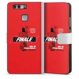 DeinDesign Handyhülle Bayer 04 Leverkusen Pokal Finale 2024 Offizielles Lizenzprodukt, Huawei P9 Hülle Handy Flip Case Wallet Cover Handytasche Leder