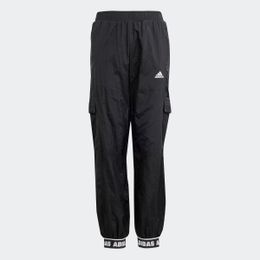 Sporthose adidas Sportswear "J D WV CRG PANT" Gr. 176, N-Gr, schwarz-weiß (black, white) Kinder Hosen Jogginghosen