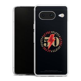 DeinDesign Handyhülle ACDC 50 Jahre POWER UP POWER UP EMBLEM ACDC, Google Pixel 8 Silikon Hülle Bumper Case Handy Schutzhülle, weiß, transparent
