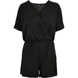 Jumpsuit Urban Classics "Urban Classics Damen Ladies Short Modal Jumpsuit" Gr. 4XL, US-Größen, schwarz (black) Damen Overalls