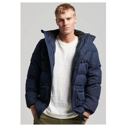 Menabo Steppjacke SUPERDRY "MF HOODED PARKA" Gr. L, blau (eclipse navy) Herren Jacken Steppjacken