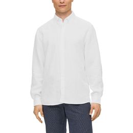 Leinenhemd s.Oliver Gr. L, N-Gr, weiß (white) Herren Hemden Langarm