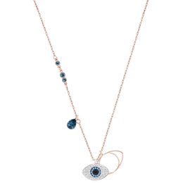 Kette mit Anhänger Swarovski "Magisches Auge, DUO EVIL EYE, METALLMIX, 5172560" Halsketten Gr. Metall, Länge: 45 cm, rosegold (roségoldfarben, blau) Damen Ketten mit Anhänger Halsschmuck