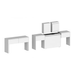 Sitzgruppe Inosign "Praktika" Sitzmöbel-Sets Gr. B/H/T: 290 cm x 45 cm x 25 cm, Metallauszug, weiß (weiß hochglanz) Essbank Essbänke