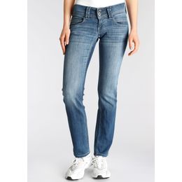 Gerade Jeans Pepe Jeans "Venus" Gr. 32, Länge 32, blau (medium blue) Damen Jeans Gerade