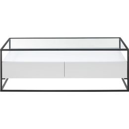 Couchtisch MCA furniture "Evora" Tische Gr. B/H/T: 120 cm x 40 cm x 60 cm, weiß (weiß, schwarz, klarglas) Couchtisch Eckige Couchtische eckig