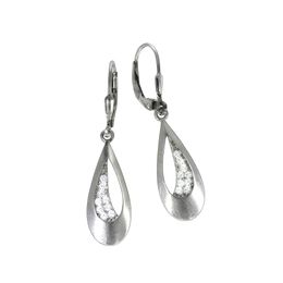 Paar Ohrhänger Vivance "925 Silber Zirkonia" Ohrringe Gr. ONE-SIZE, Silber 925 (Sterlingsilber), weiß (weiß, weiß) Damen Ohrhänger