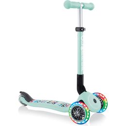 Dreiradscooter Globber "JUNIOR FOLDABLE FANTASY LIGHTS, mit Leuchtrollen" Scooter grün (mint) Scooter