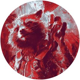 Komar Fototapete "Avengers Painting Rocket Raccoon" Tapeten Gr. B/L: 125 m x 125 m, Rollen: 1 St., rot (rot, schwarz, weiß) Fototapeten Comic