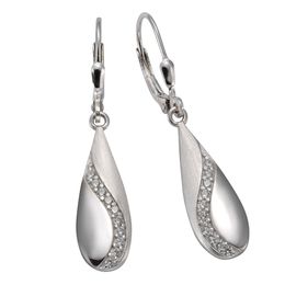 Paar Ohrhänger Vivance "925 Silber rhodiniert Zirkonia weiß" Ohrringe Gr. ONE-SIZE, Silber 925 (Sterlingsilber), weiß (weiß, weiß) Damen Ohrhänger