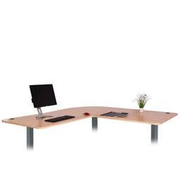 Tischplatte MCW-D40 f&uuml;r Eck-Schreibtisch, Schreibtischplatte, 90&deg; MVG-zertifiziert ~ hellbraun