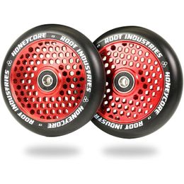 Root Industries Stuntscooter 2 x Root Industries Honeycore Stunt-Scooter Rolle 110mm Rot/PU Schwarz