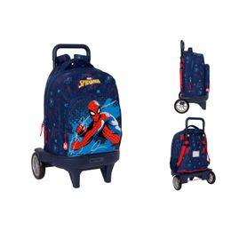 Spiderman Kinderrucksack Kinder-Rucksack mit Rädern Spider-Man Neon Marineblau 33 X 45 X 22 cm