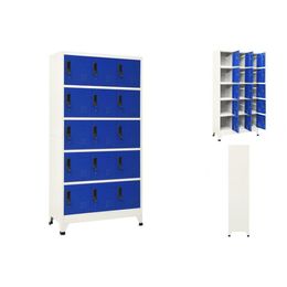 vidaXL Aktenschrank Schließfachschrank Grau und Blau 90x40x180 cm Stahl