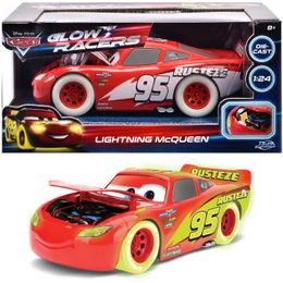 Jada Modellauto Modellauto Disney Cars Lightning McQueen Glow Racers 1:24 253084003