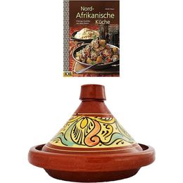 Marrakesch Orient & Mediterran Interior Dampfgartopf Marokkanische Tajine Topf zum Kochen + Kochbuch