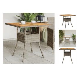 vidaXL Gartentisch Gartentisch mit Akazienholz-Platte Terrassentisch Esstisch Grau 80x80x