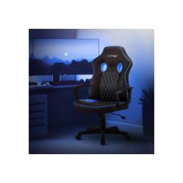 ML-Design Gaming-Stuhl Bürostuhl mit Wippfunktion Kunstleder höhenverstellbar mit Armlehne