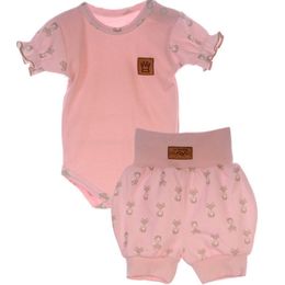 La Bortini Body & Shorts Baby Kombi 2Tlg Kurzarmbody und Pumpshorts aus reiner Baumwolle