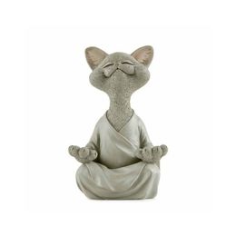 Rnemitery Dekofigur Buddha-Katzenfigur Meditation Yoga Sammlerstück Dekorative Ornamente