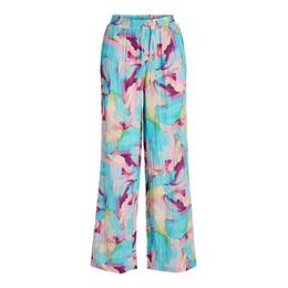 Vila Stoffhose Bequeme Stoffhose Stretch Marlene Pants Palazzo Style 6943 in Blau