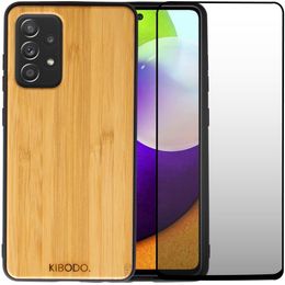 Hülle Galaxy A52 und schutzfolie - Holz - Braun