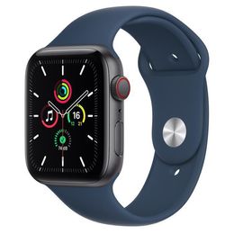 Apple Watch (Series SE) 2020 GPS + Cellular 44 mm - Aluminium Space Grau - Sportarmband Blau