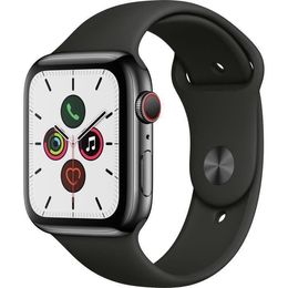 Apple Watch (Series 5) 2019 GPS + Cellular 44 mm - Aluminium Space Grau - Sportarmband Schwarz