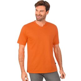 TRIGEMA T-Shirt TRIGEMA V-Shirt DELUXE Baumwolle (1-tlg), orange