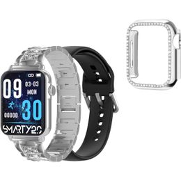 Smartwatch SMARTY 2.0 "SMARTY 2.0, SW035H02B" Smartwatches silberfarben Fitness-Tracker