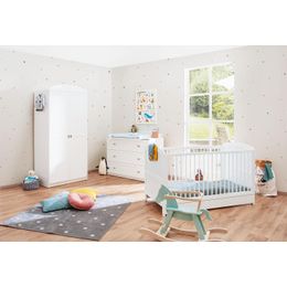 Babyzimmer-Komplettset Pinolino "Laura, breit" weiß Baby Schlafzimmermöbel-Sets Komplett-Babybetten