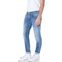 Slim-fit-Jeans Replay "ANBASS HYPERFLEX BIO" Gr. 34, Länge 30, blau (light blue wi16) Herren Jeans Slim Fit