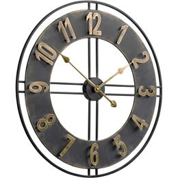 Wanduhr HEINE HOME Wanduhren Gr. B/H/T: 60 cm x 60 cm x 3,5 cm, goldfarben (schwarz, goldfarben)