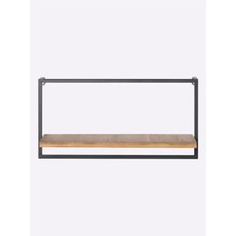 Wandregal HEINE HOME Regale Gr. B/H/T: 60 cm x 30 cm x 25 cm, schwarz (natur, schwarz)