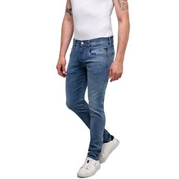 Slim-fit-Jeans Replay "ANBASS HYPERFLEX BIO" Gr. 36, Länge 32, blau (grey blue a05) Herren Jeans Slim Fit